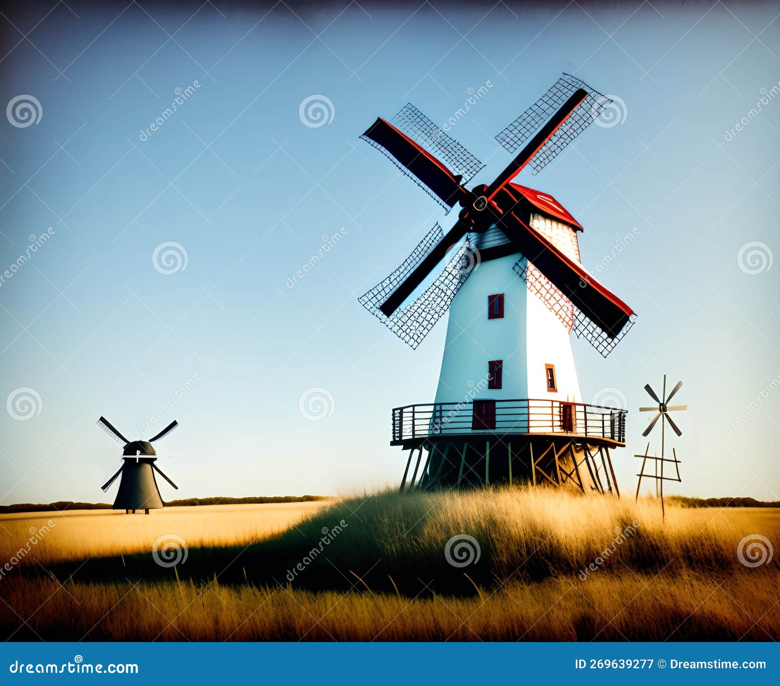 Old Windmill, Generative AI Illustration Royalty-Free Stock Photo ...