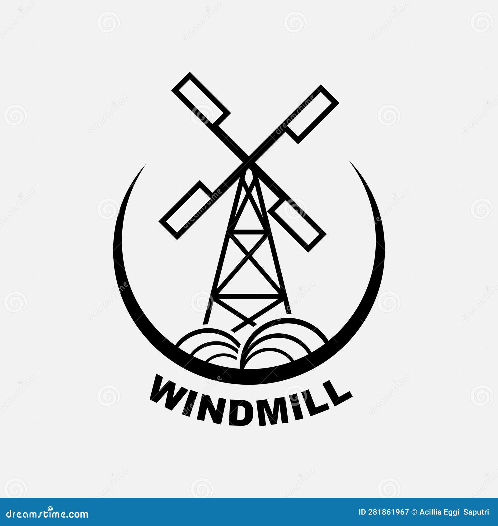 Old Windmill Logo Design Vector, Windmill Retro Vintage Logo Template ...