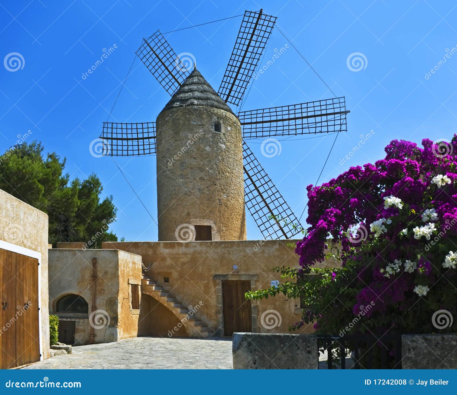 Old Windmill, Majorca, Spain Stock Photo - Image of history ...