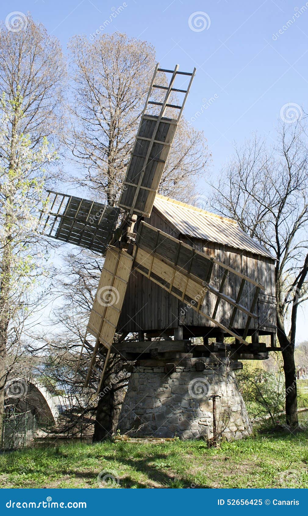 Old windmill stock image. Image of romanian, spring, outdoor - 52656425