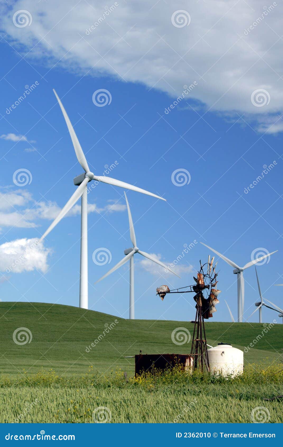 Old Windmills for New stock photo. Image of blue, electrical - 2362010
