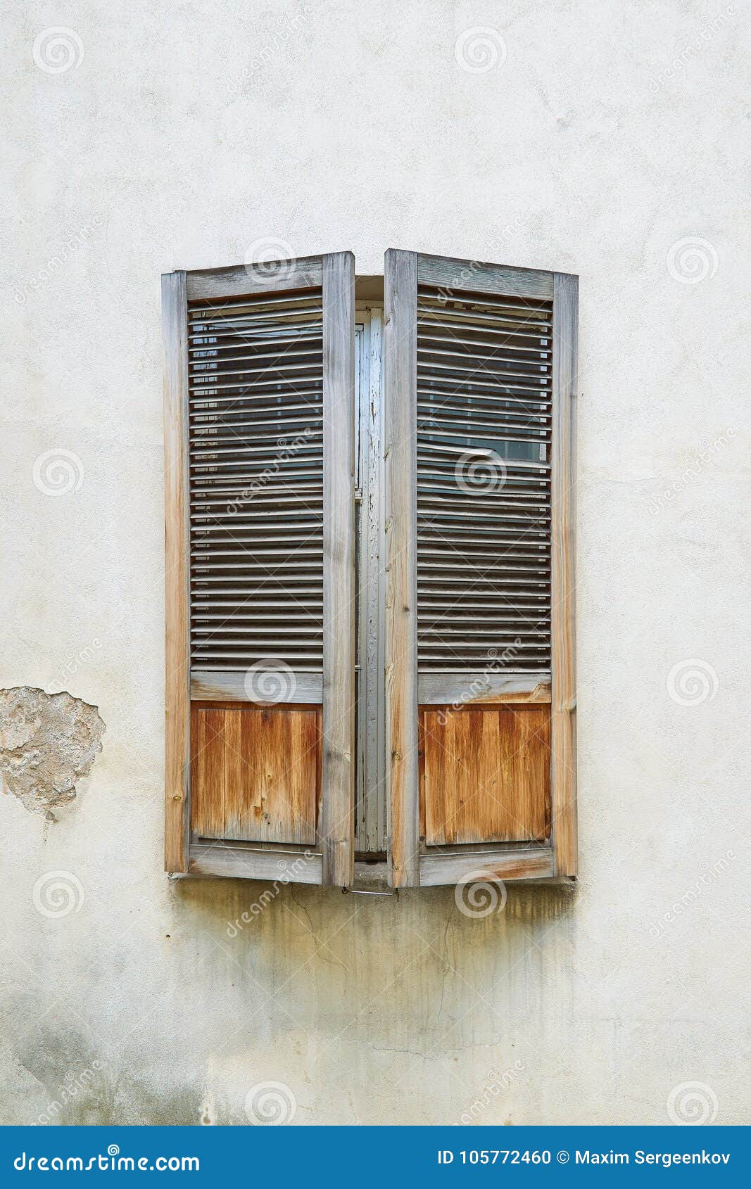 Old Window with Closed Shutters Stock Photo - Image of retro, outdoor ...