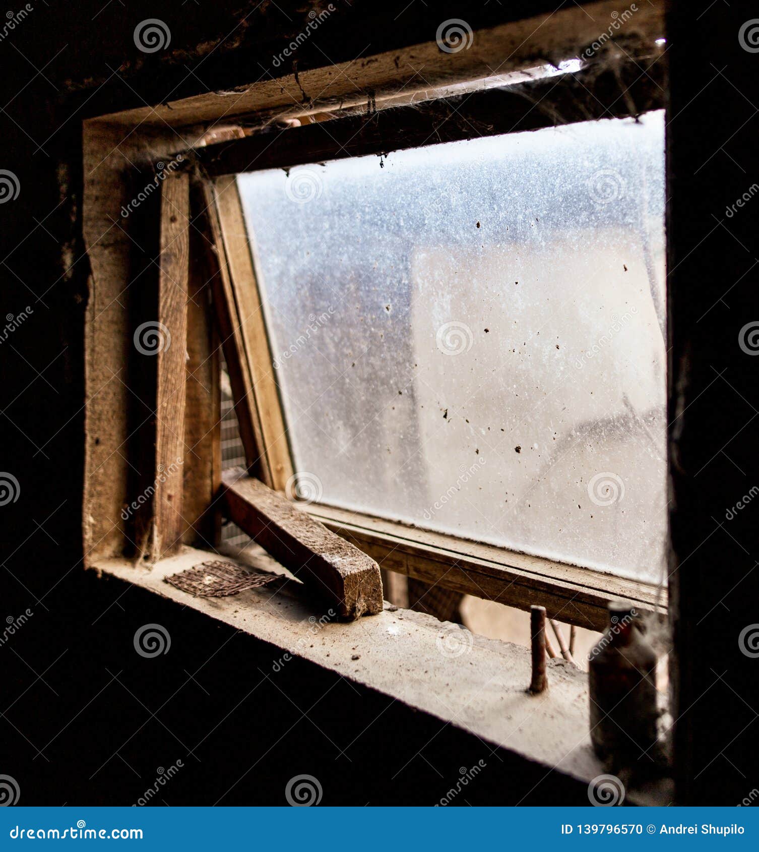 Old Window in Dark Barn As Background Stock Photo - Image of dark ...