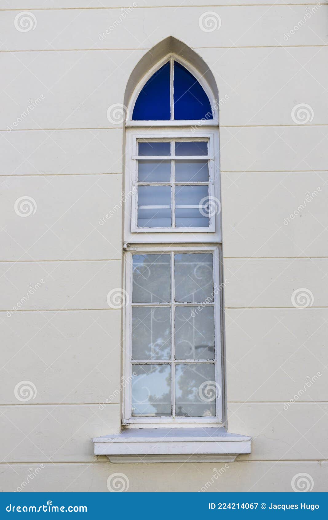An Old Window with Different Colored Window Panes Stock Image - Image ...