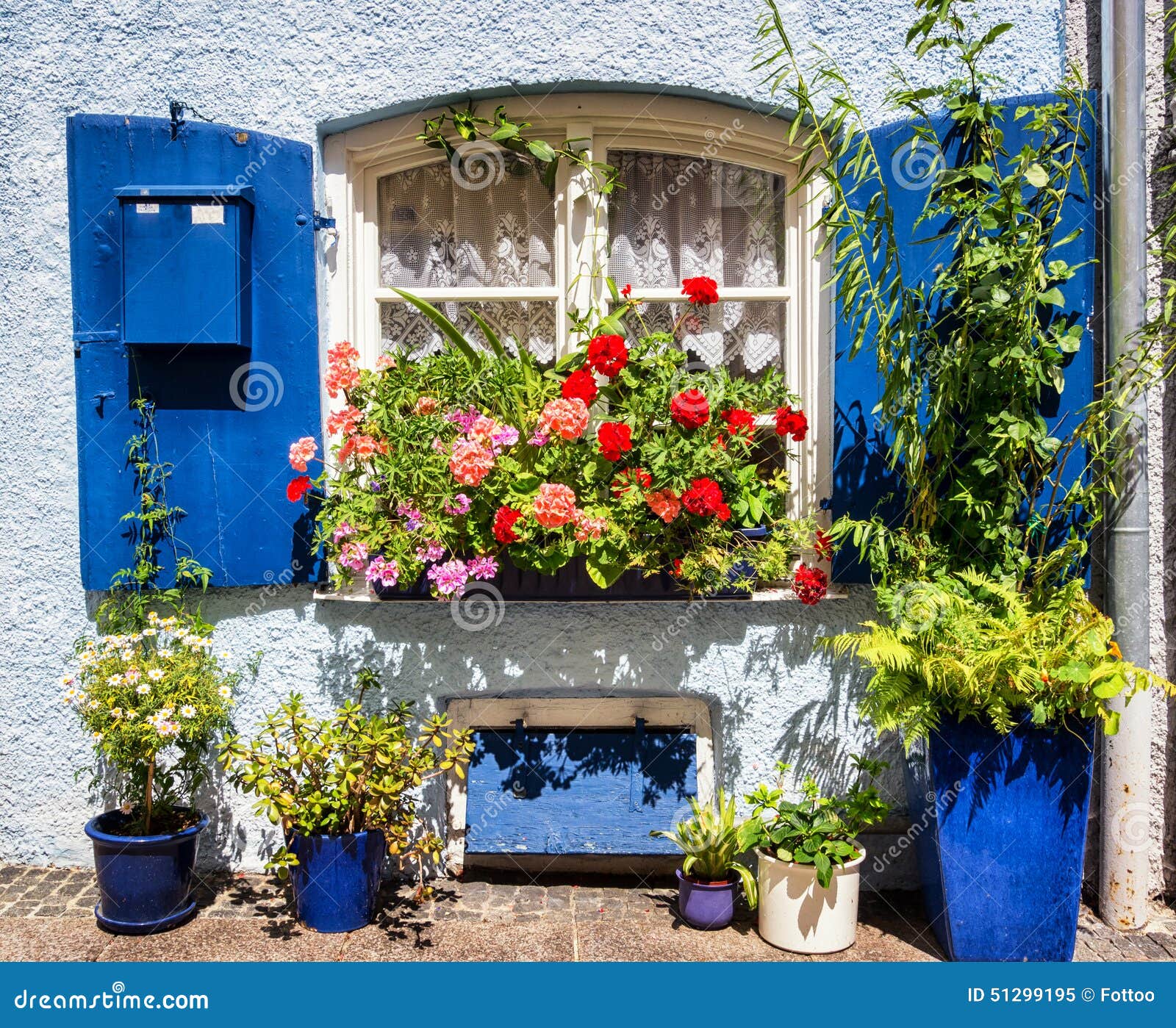 Old window and flowers stock image. Image of cabin, cranesbill - 51299195