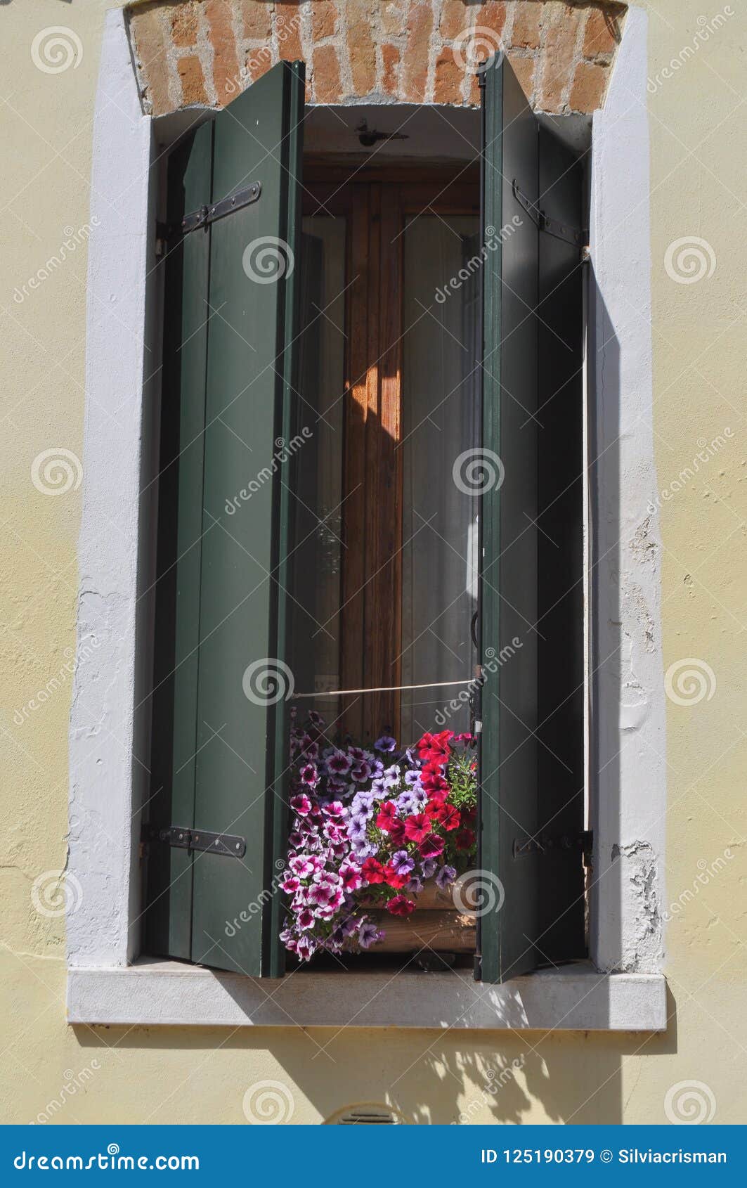 Old window with flowers stock image. Image of plant - 125190379