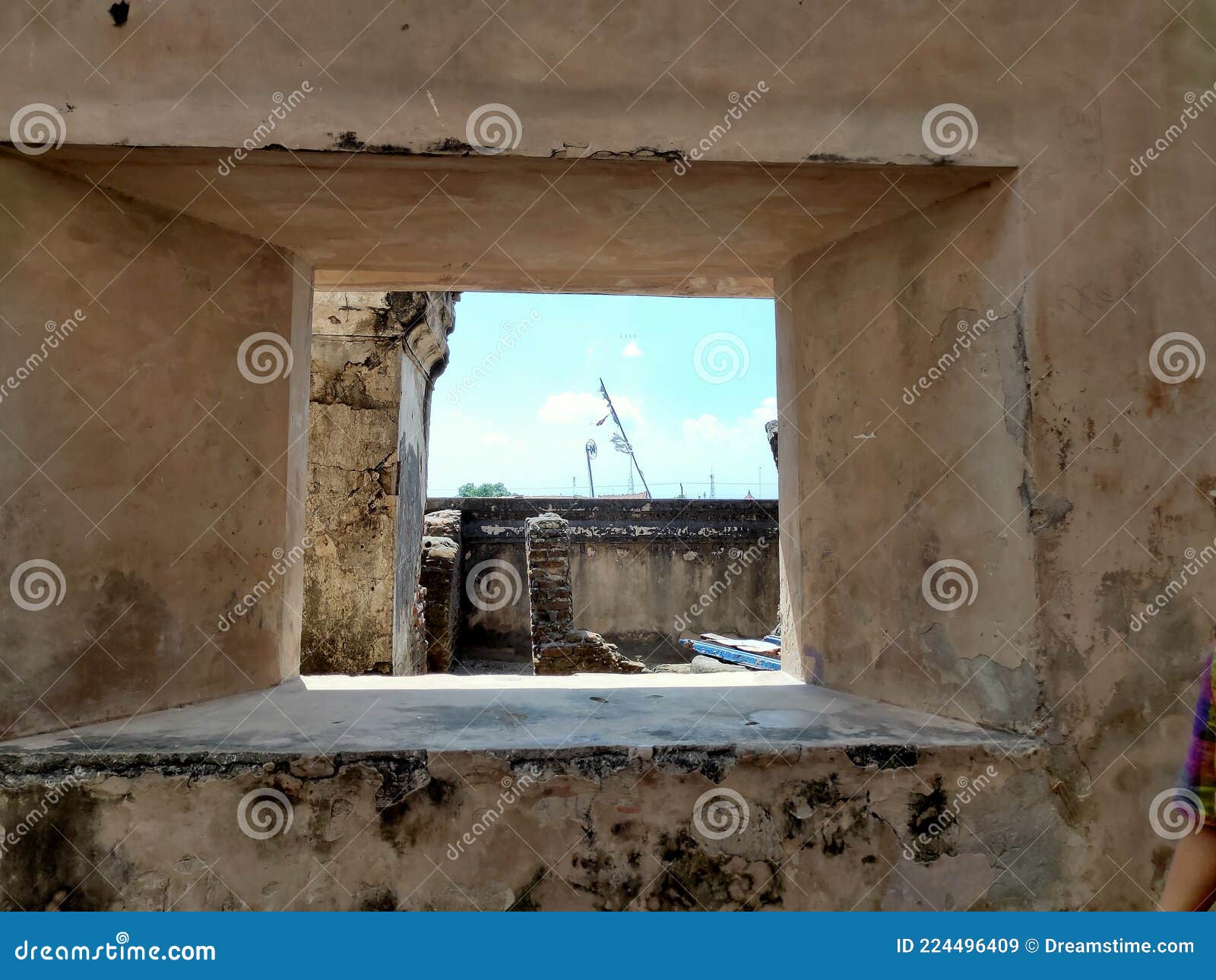 Old window without glass stock image. Image of facade - 224496409
