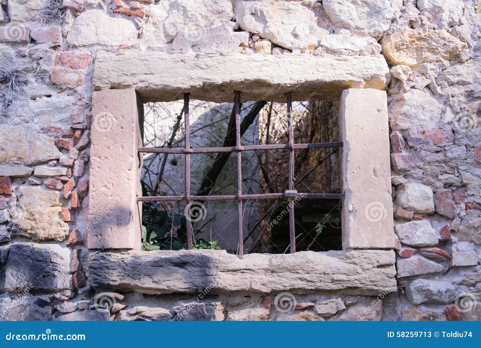 Old Window Grille of a Ruined Castle Stock Image - Image of grill ...