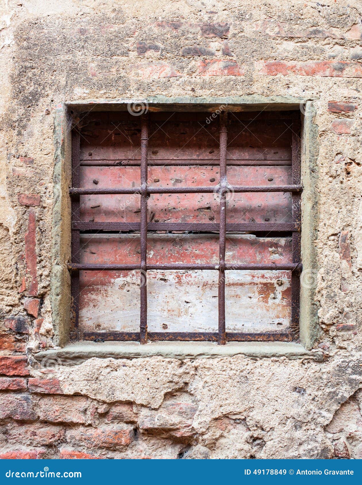 Old Window with Iron Gratings Stock Image - Image of exterior, rusty ...