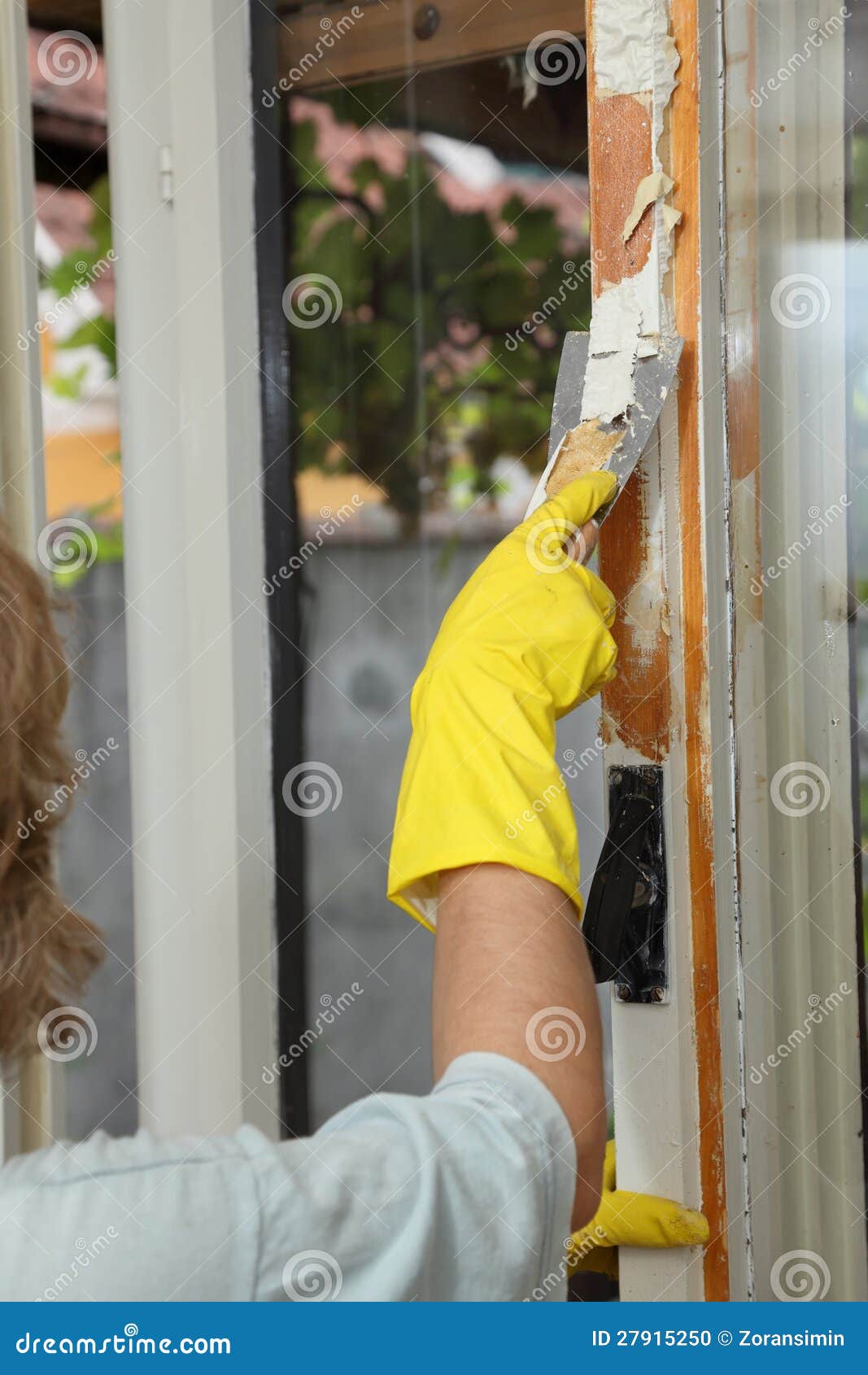 Old window restoration stock photo. Image of home, manual - 27915250