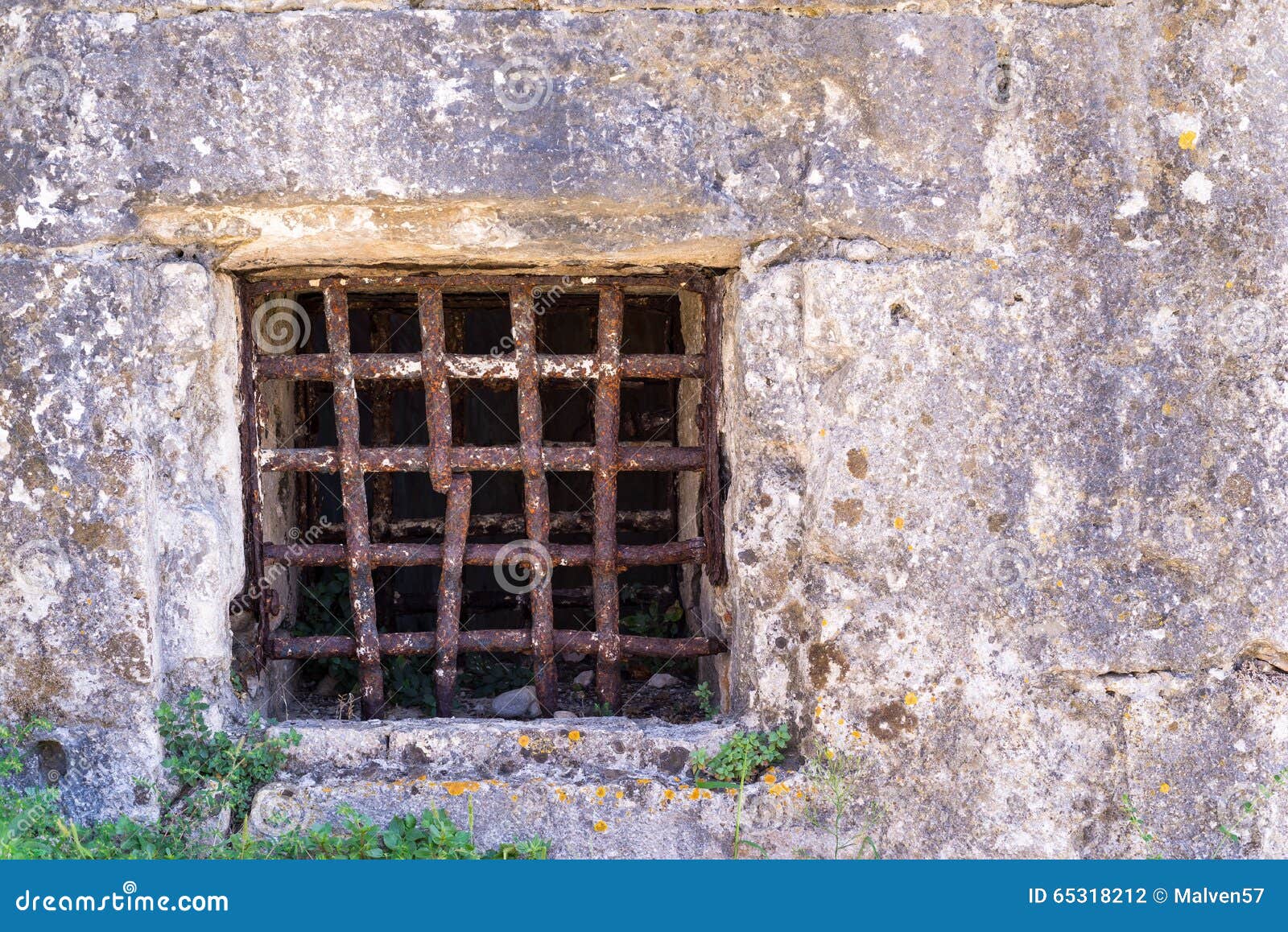 Old Window with a Rusty Grating on Ancient Wall Stock Photo - Image of ...