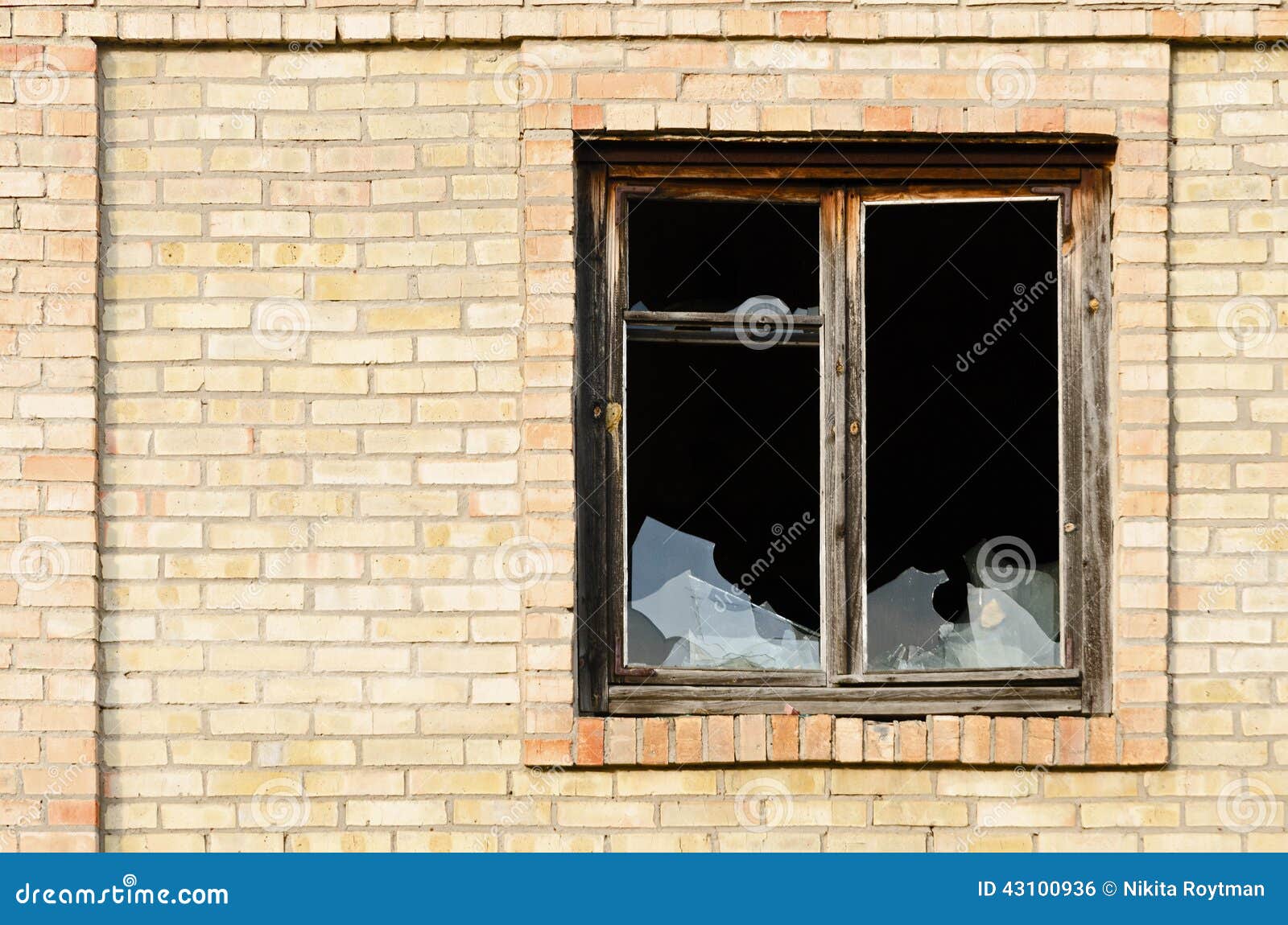Old Window with Shattered Glass Stock Photo - Image of abandoned ...