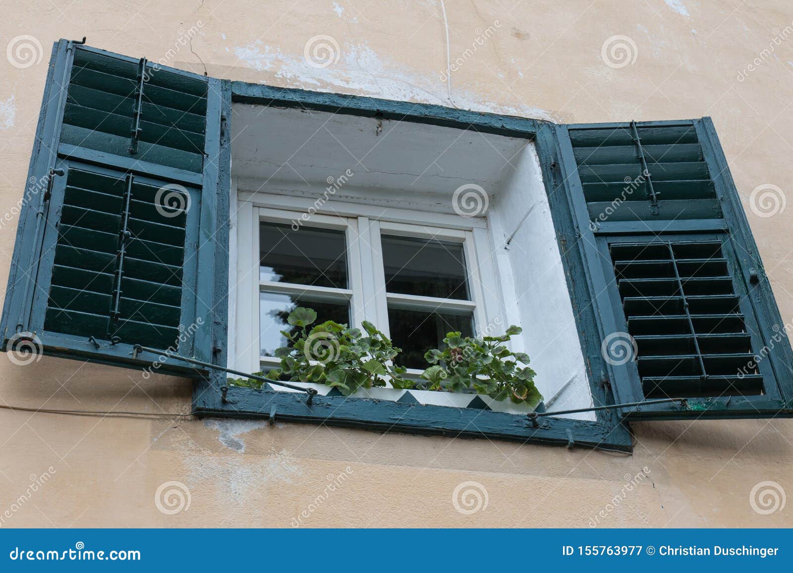 Old window with shutters stock image. Image of glass - 155763977