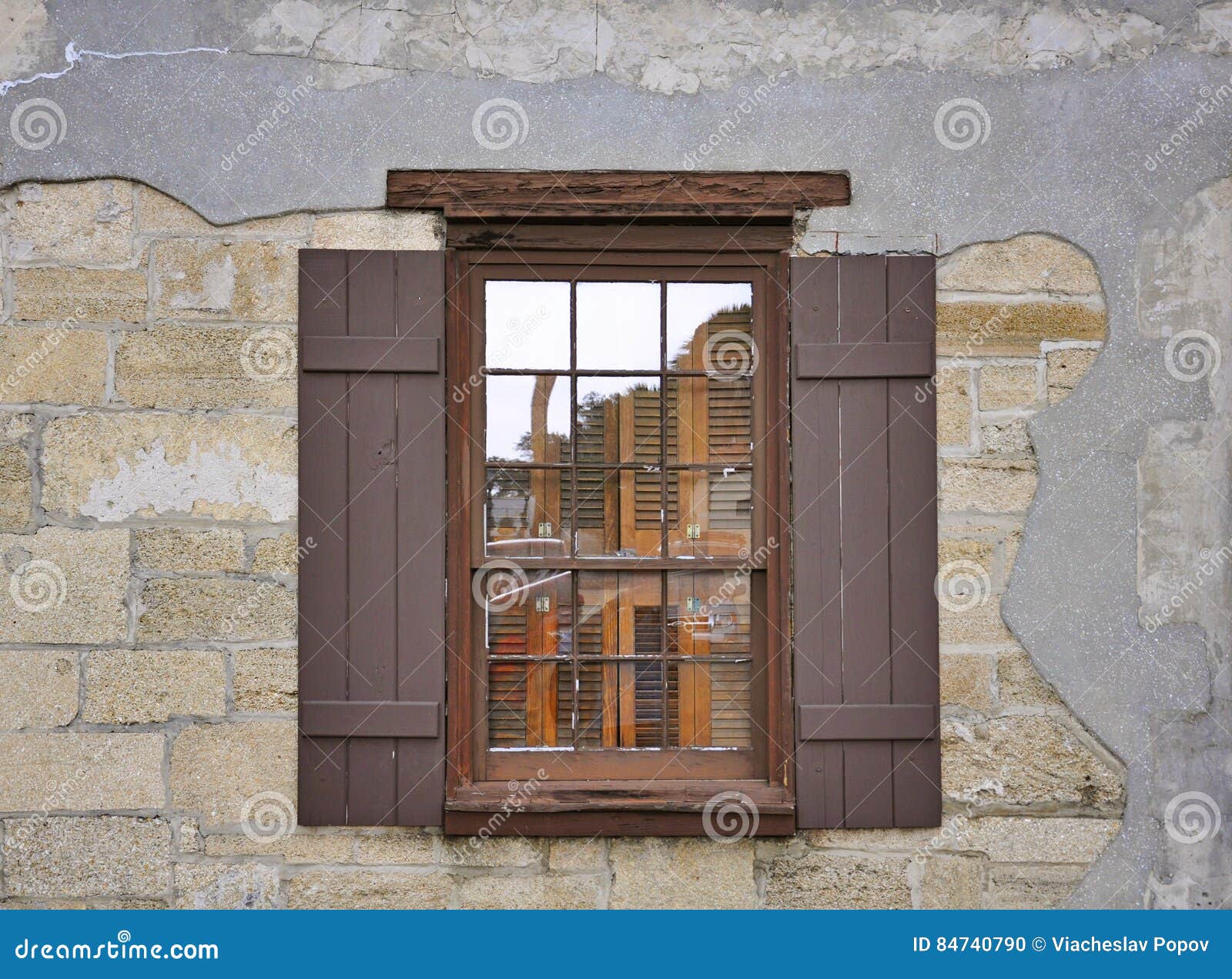 Old window with shutters. stock photo. Image of building - 84740790