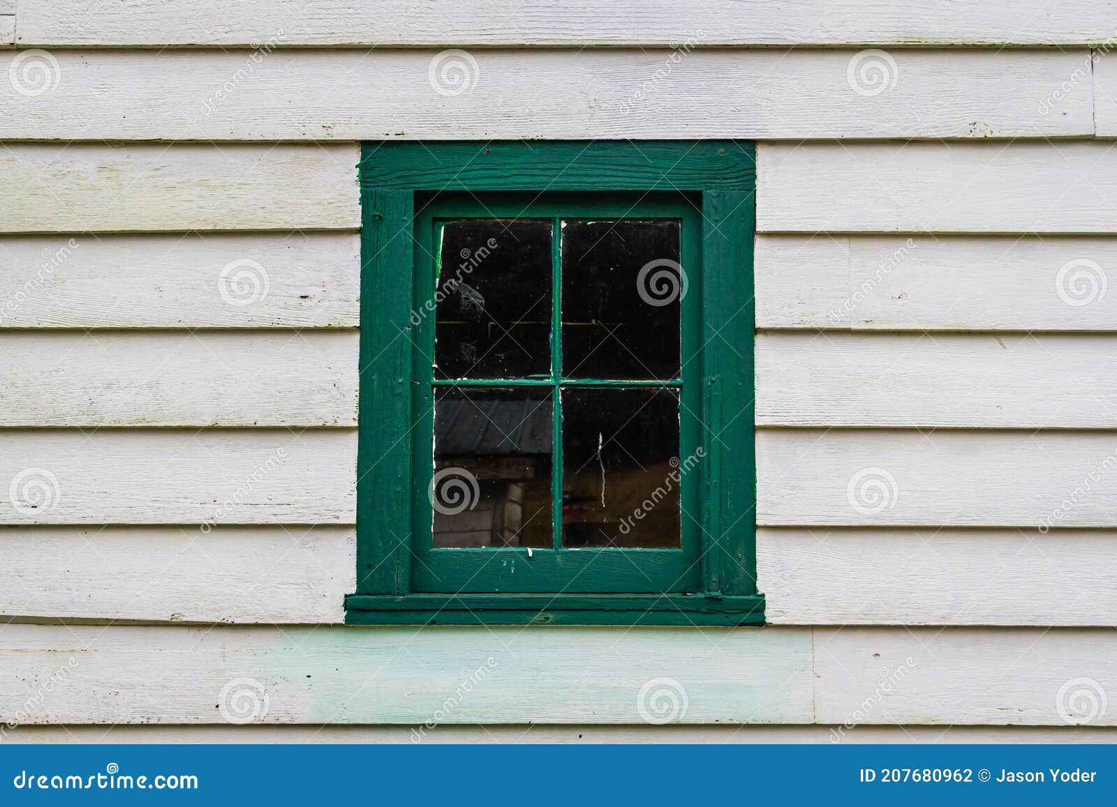 And Old Window and Windows Frame Painted in Green Stock Photo - Image ...