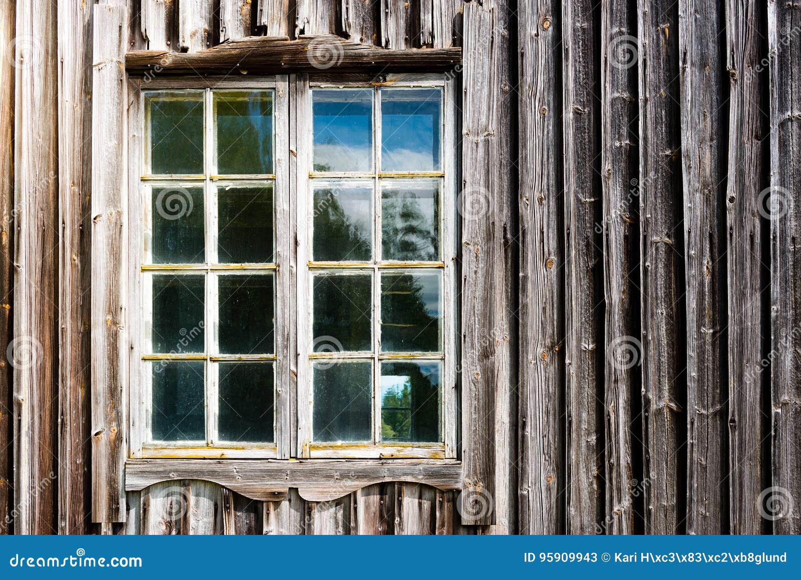 The Wall In The An Abandoned Wrecked House With Empty Windows And ...