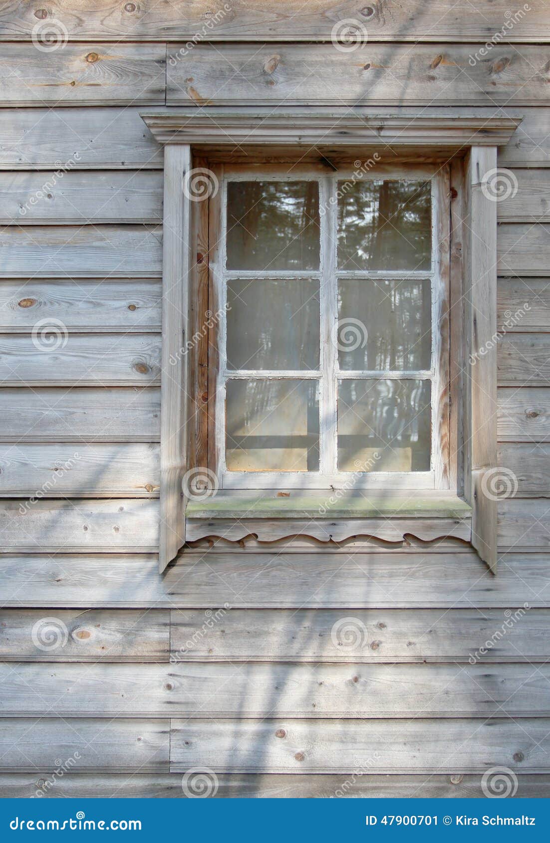 The Old Window in the Wooden Gouse Wall Stock Image - Image of midages ...