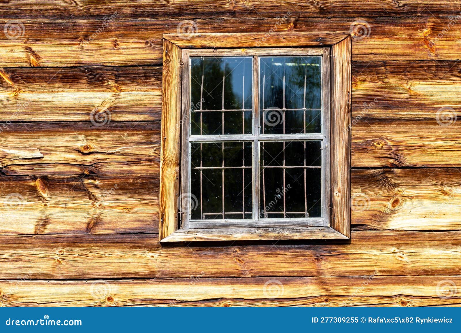 The Old Window of Old Wooden House. Background of Wooden Walls Stock ...