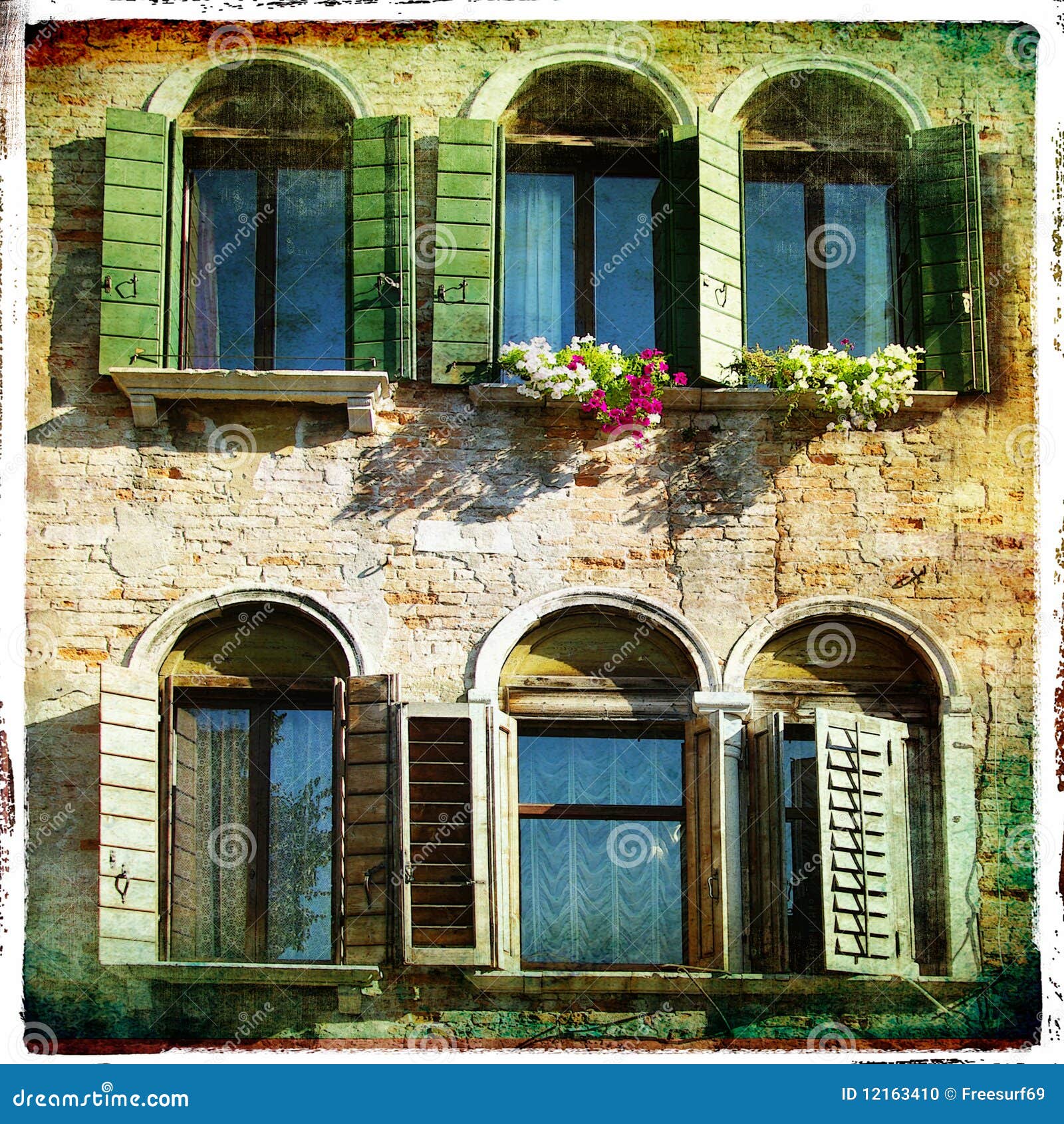 Old windows stock photo. Image of holiday, retro, landmark - 12163410