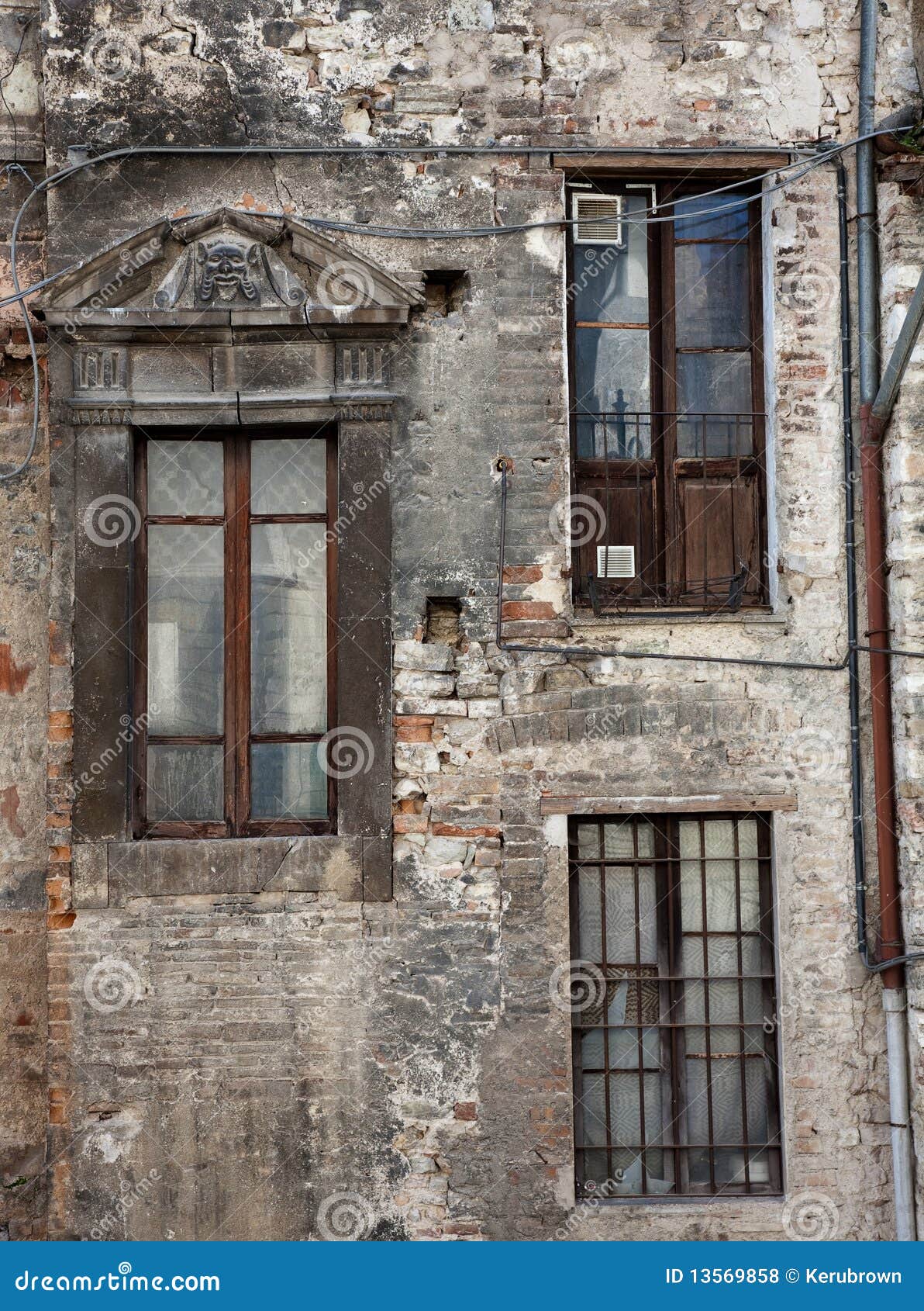 Old Windows in Ancient Town Stock Photo - Image of medieval, mansions ...