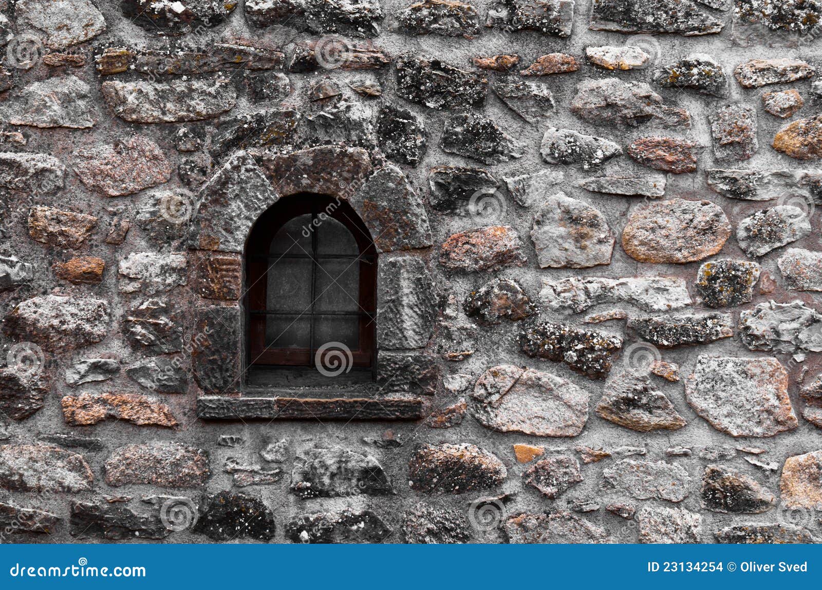 Old windows on brick wall stock photo. Image of build - 23134254