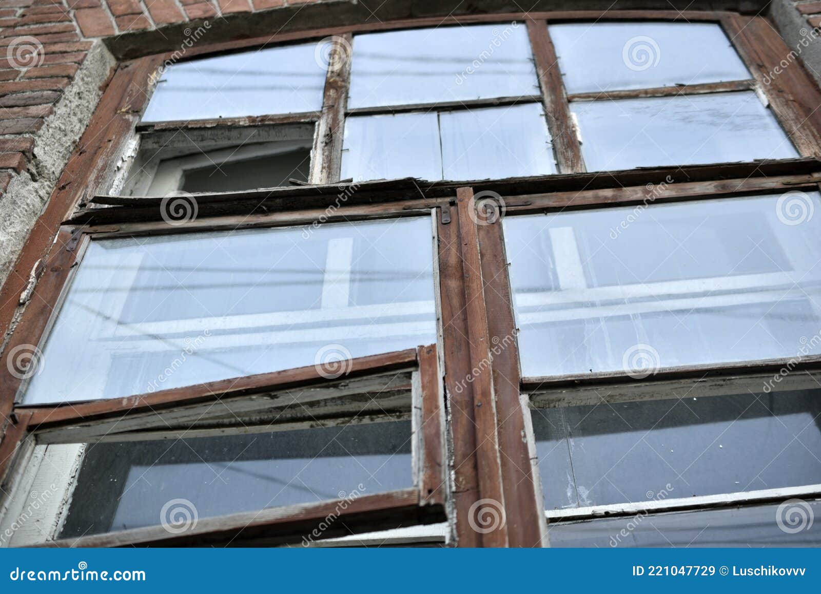 Old Windows Brick Wall of a Historic Building Stock Image - Image of ...