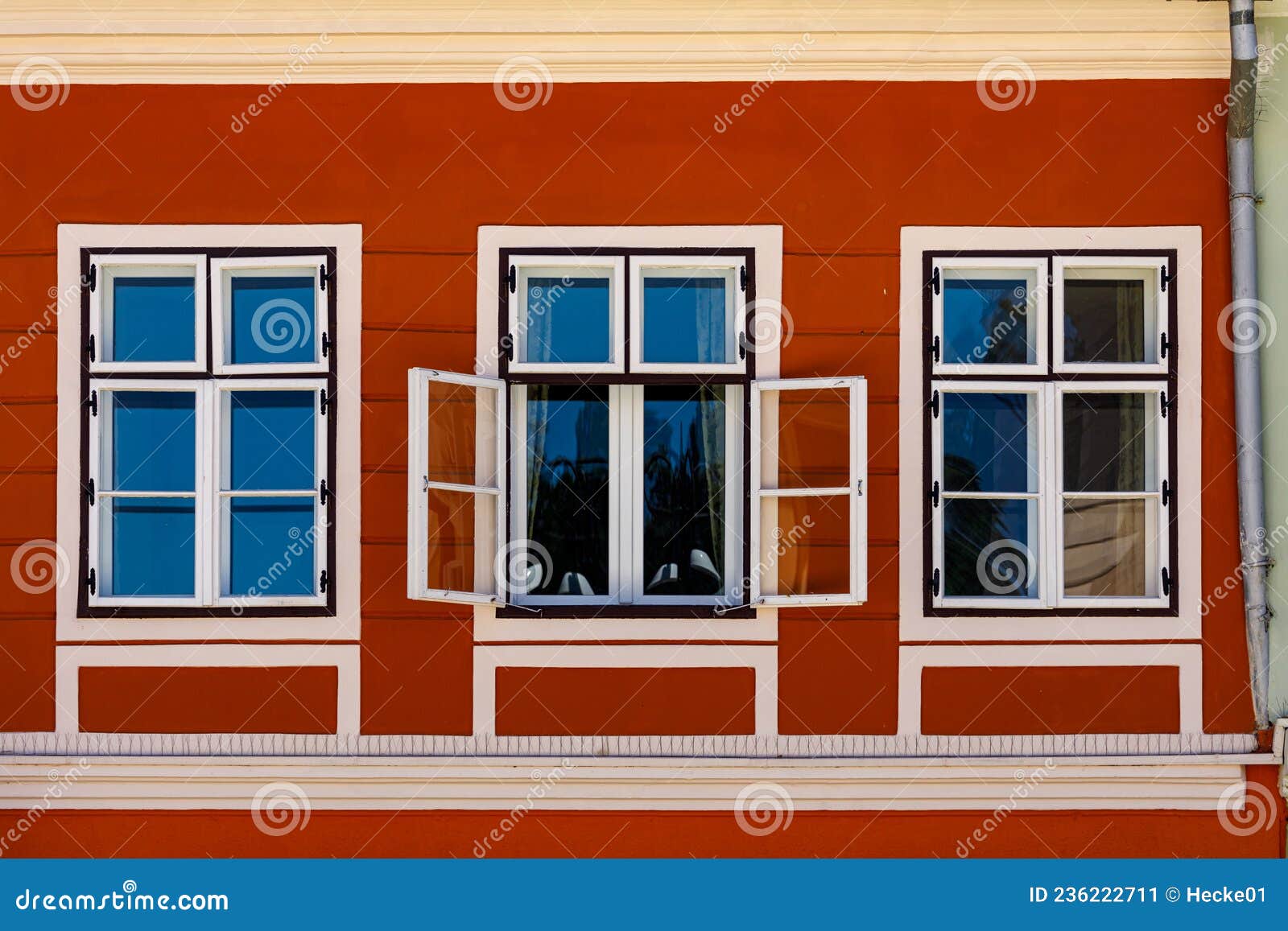 Old Windows in the Building Stock Image - Image of building, brasov ...