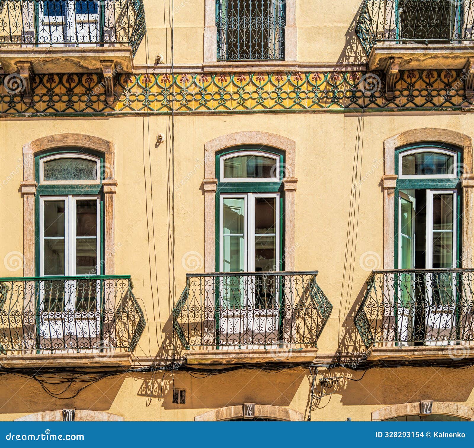 Old Windows Typical of Portuguese Buildings Stock Photo - Image of wall ...