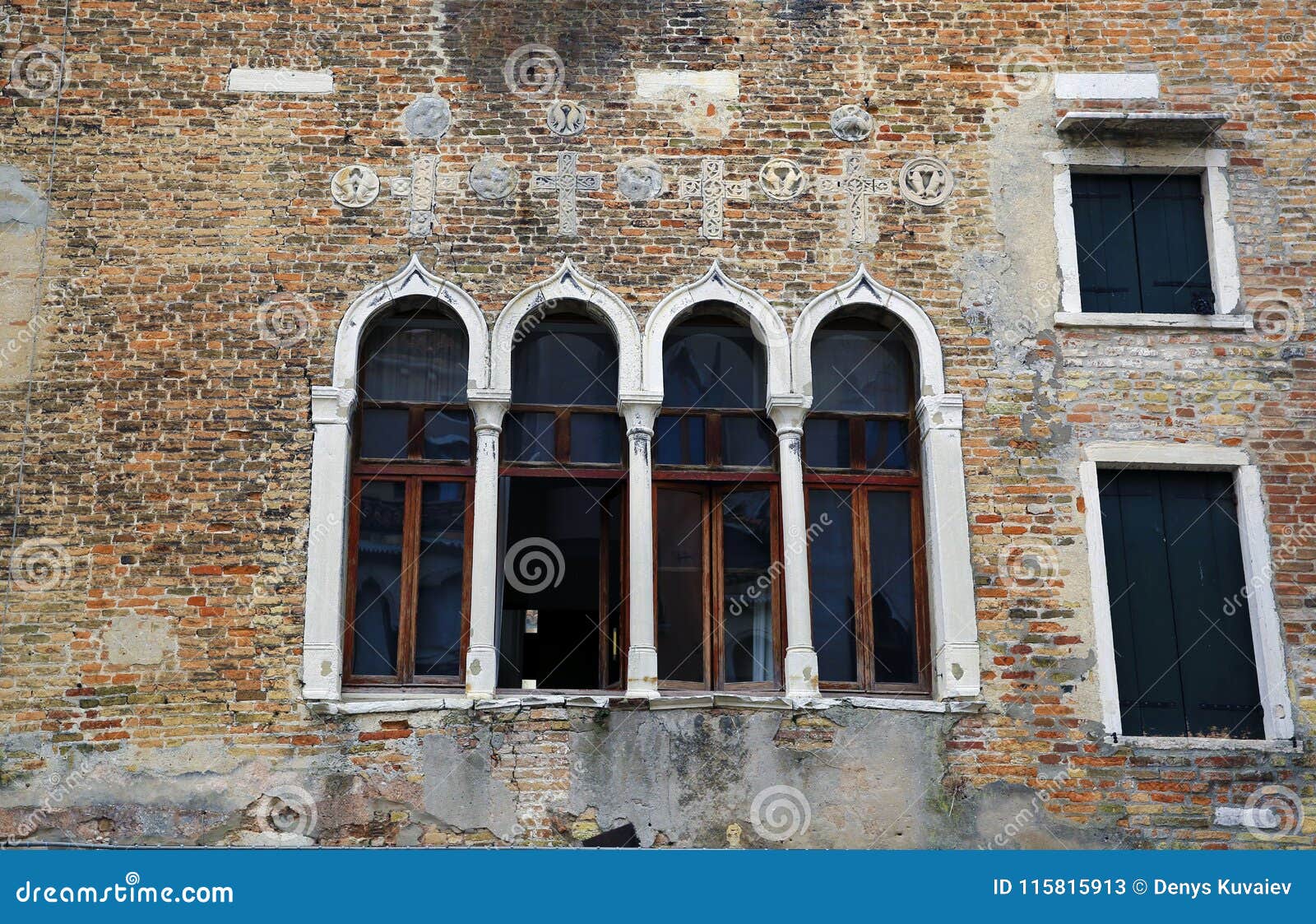 Old Windows from Venice, Italy. Stock Image - Image of historical ...