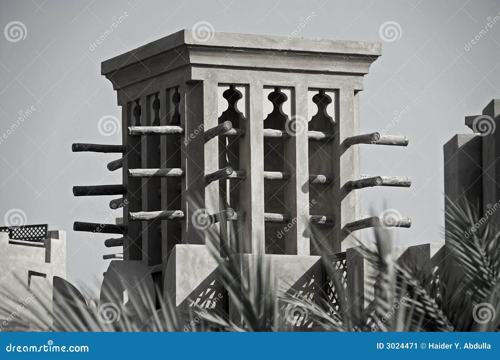 A Old Windtower in Dubai stock image. Image of cooling - 3024471