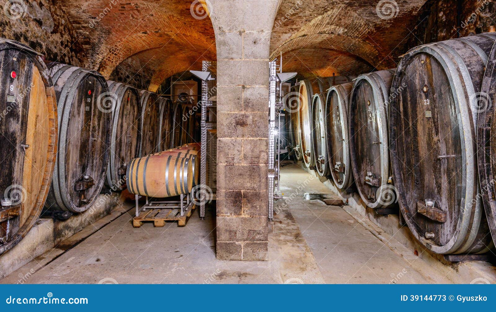Old Wine Cellar with Barrels Stock Image - Image of european, large ...