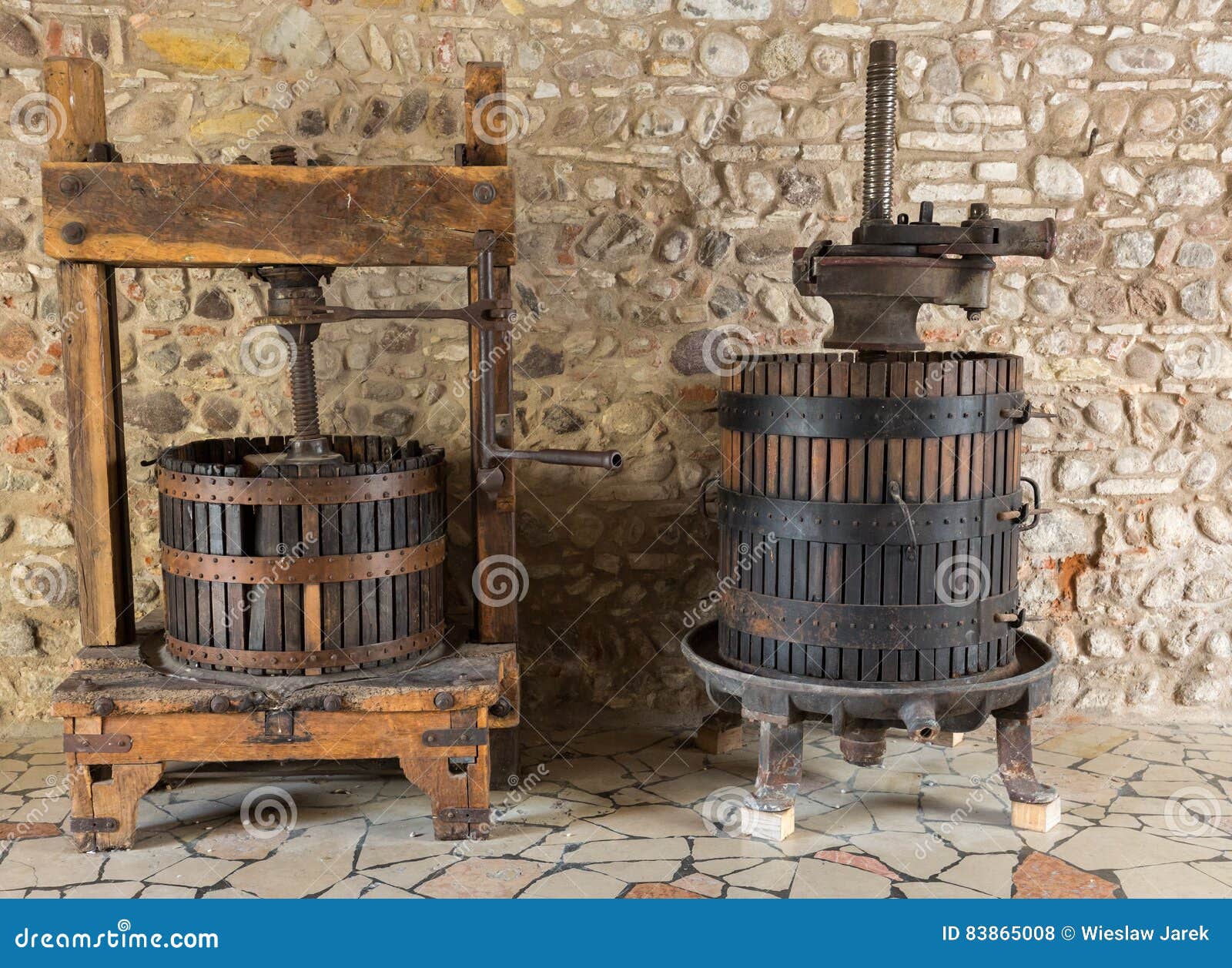 Old Wine Press. Traditional Old Technique of Wine Making Editorial ...