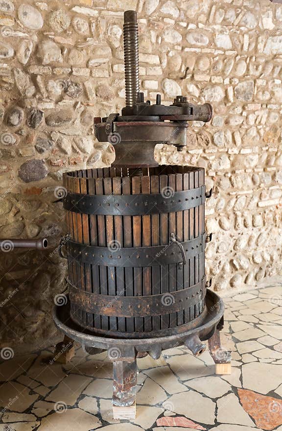 Old Wine Press. Traditional Old Technique of Wine Making Stock Image ...