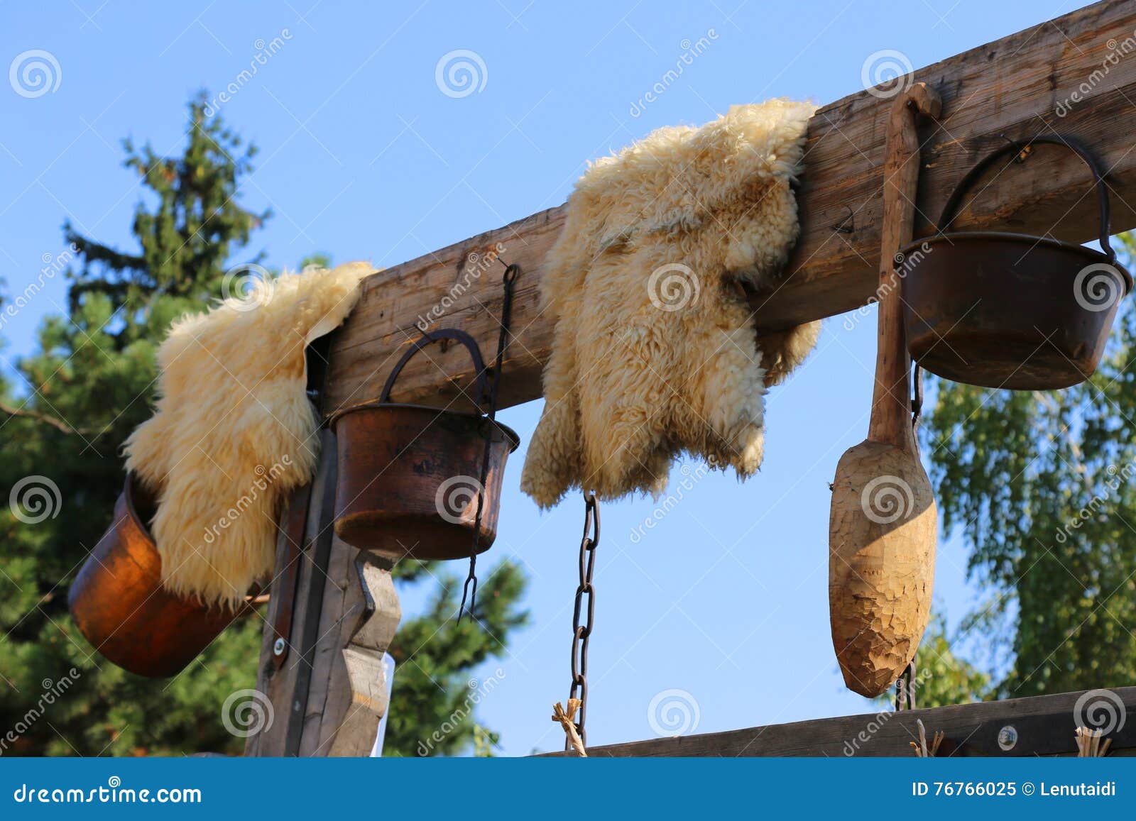 Retro Rustic Objects Hanging Stock Image - Image of kitchen, design ...