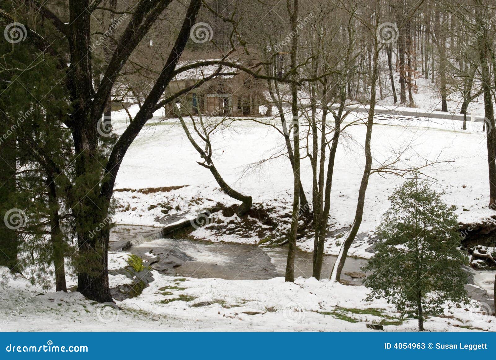 Old winter home stock image. Image of homestead, creek - 4054963