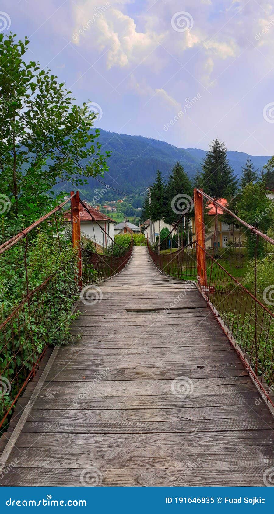 Old wire bridge stock image. Image of coast, natural - 191646835