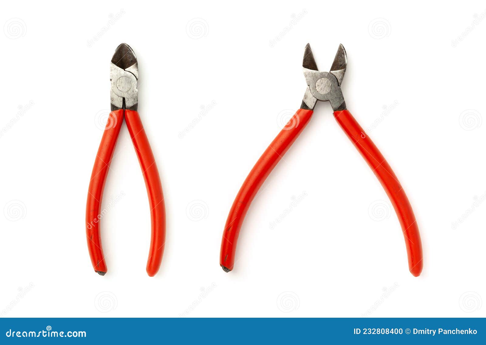 Old Wire Cutters with Red Handle Isolated on White Stock Photo - Image ...