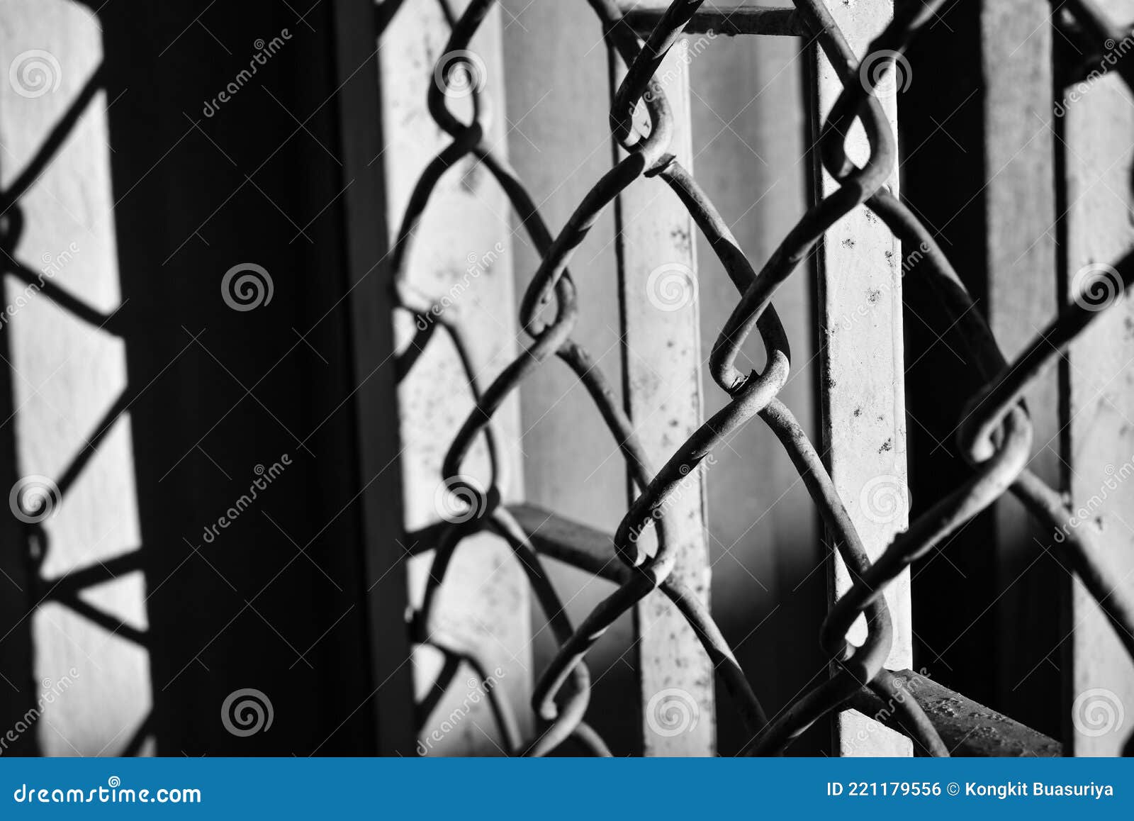 Old Wire Mesh of Cage with Light and Shadows Stock Photo - Image of ...