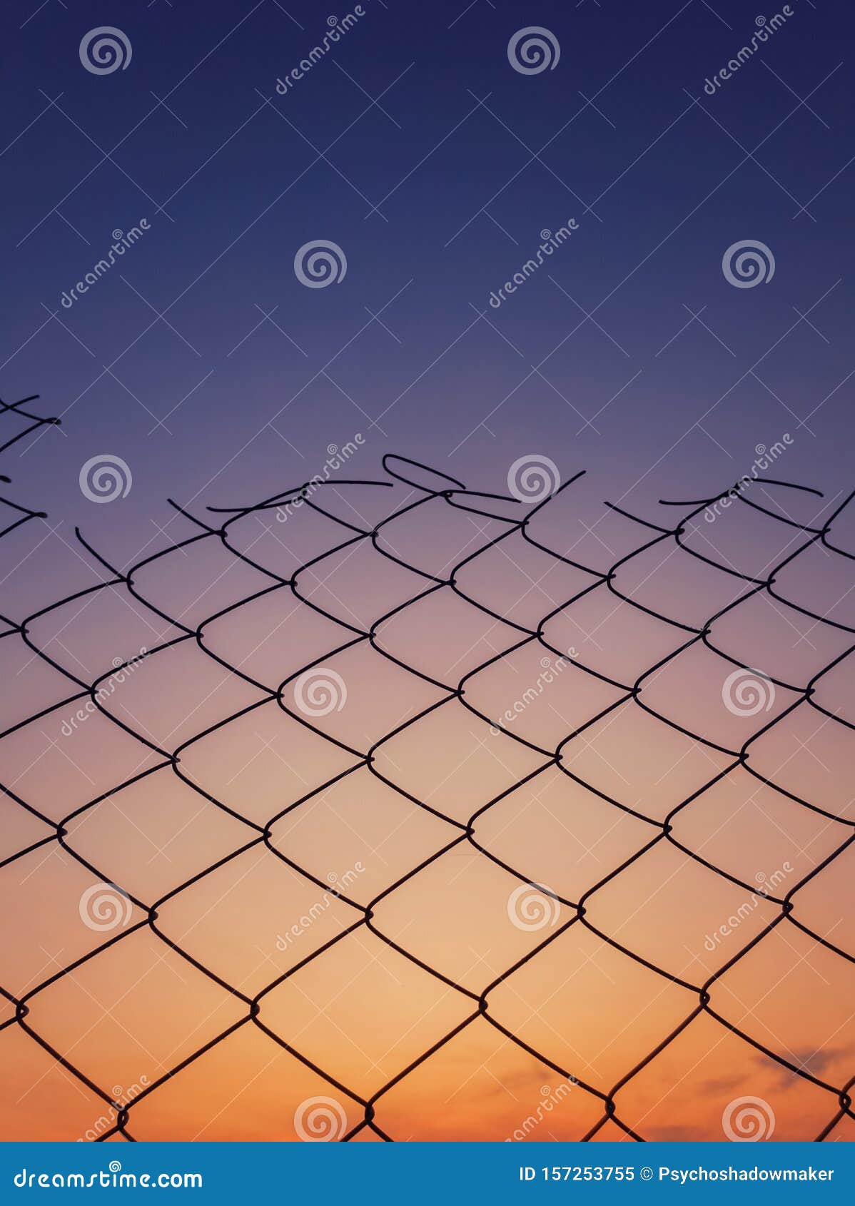 Old Wire Mesh Fence Texture Against Sunset Sky Background Stock Image ...