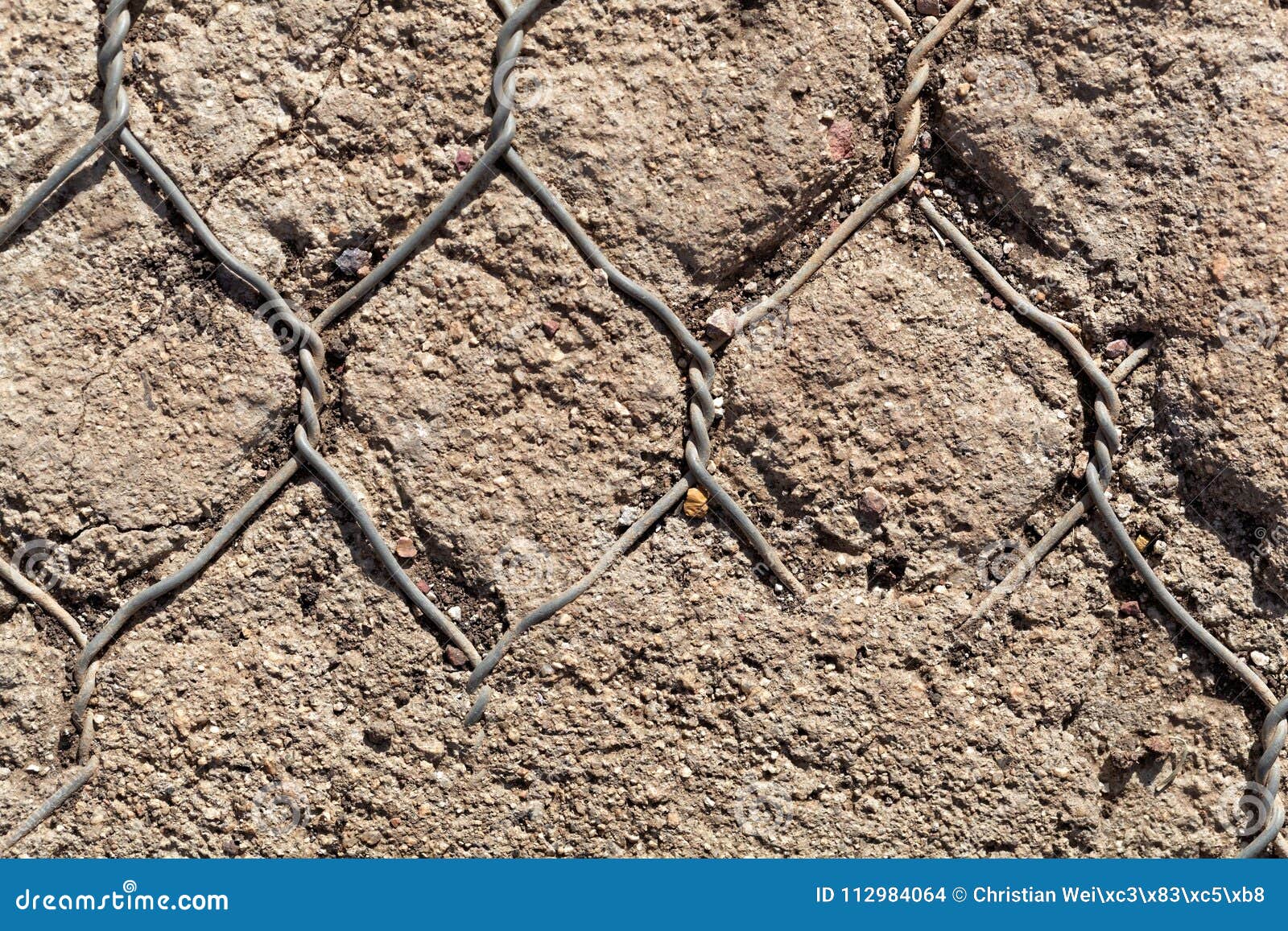Old Wire Netting in Concrete Stock Photo - Image of dirty, closeup ...