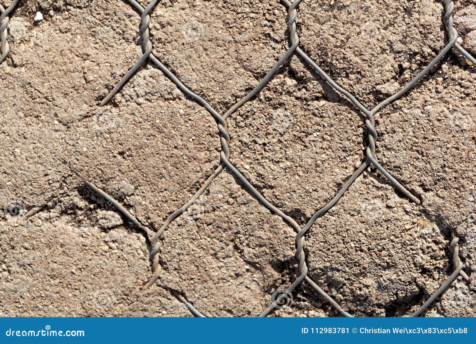 Old Wire Netting in Concrete Stock Image - Image of concrete, bare ...