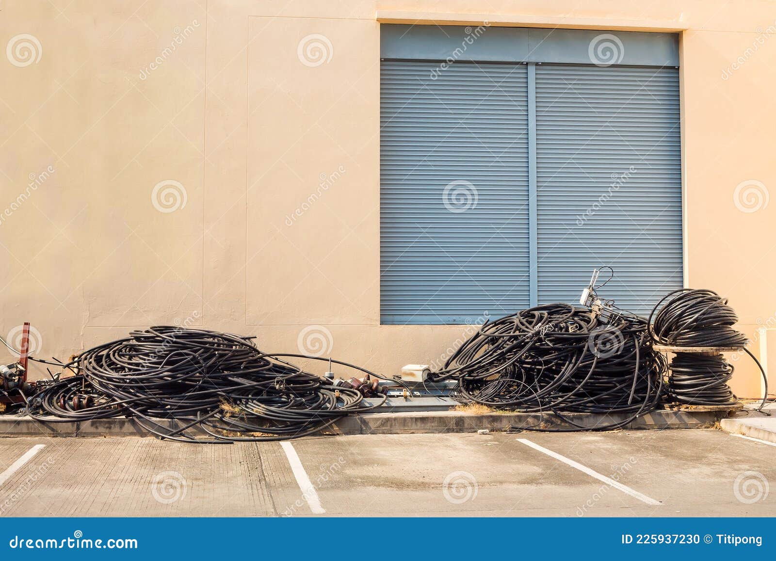 Discarded Old Telephone Cable Stock Photo - Image of wire, cable: 225937230