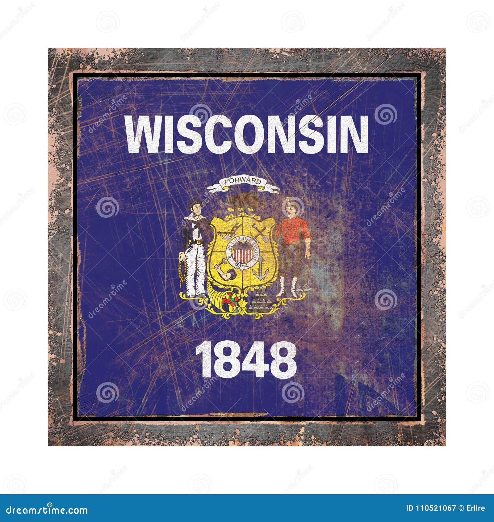Old Wisconsin flag stock illustration. Illustration of wisconsin ...