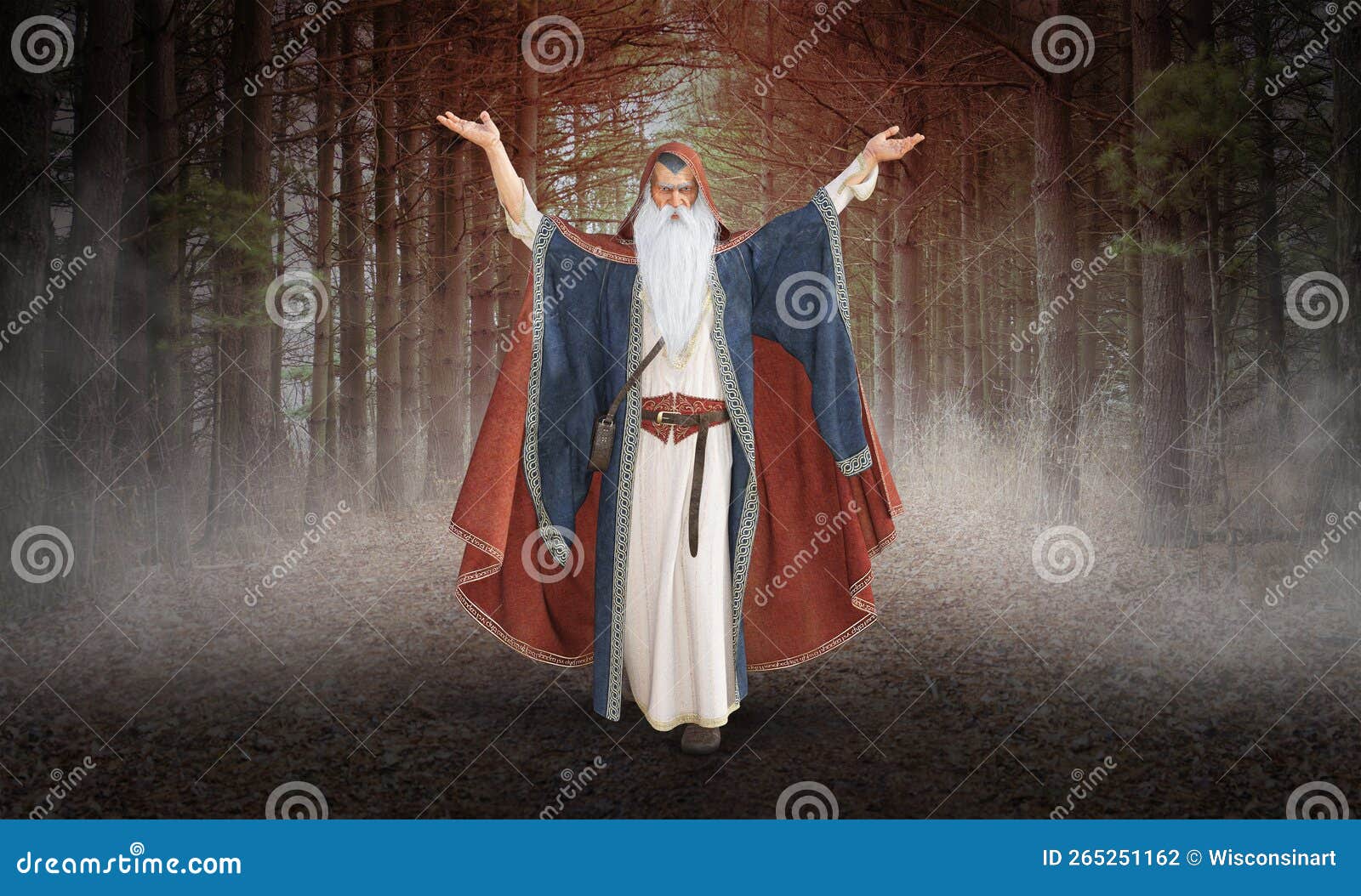 Old Wise Evil Wizard, Woods Stock Illustration - Illustration of black ...
