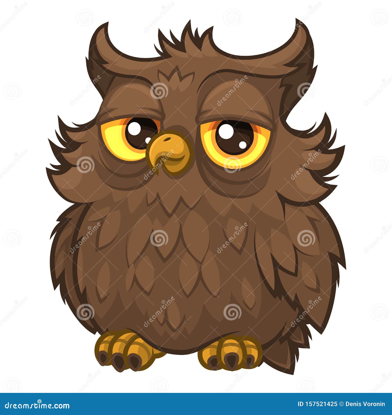 Old Wise Fluffy Owl In Glasses And With A Book Vector Illustration ...