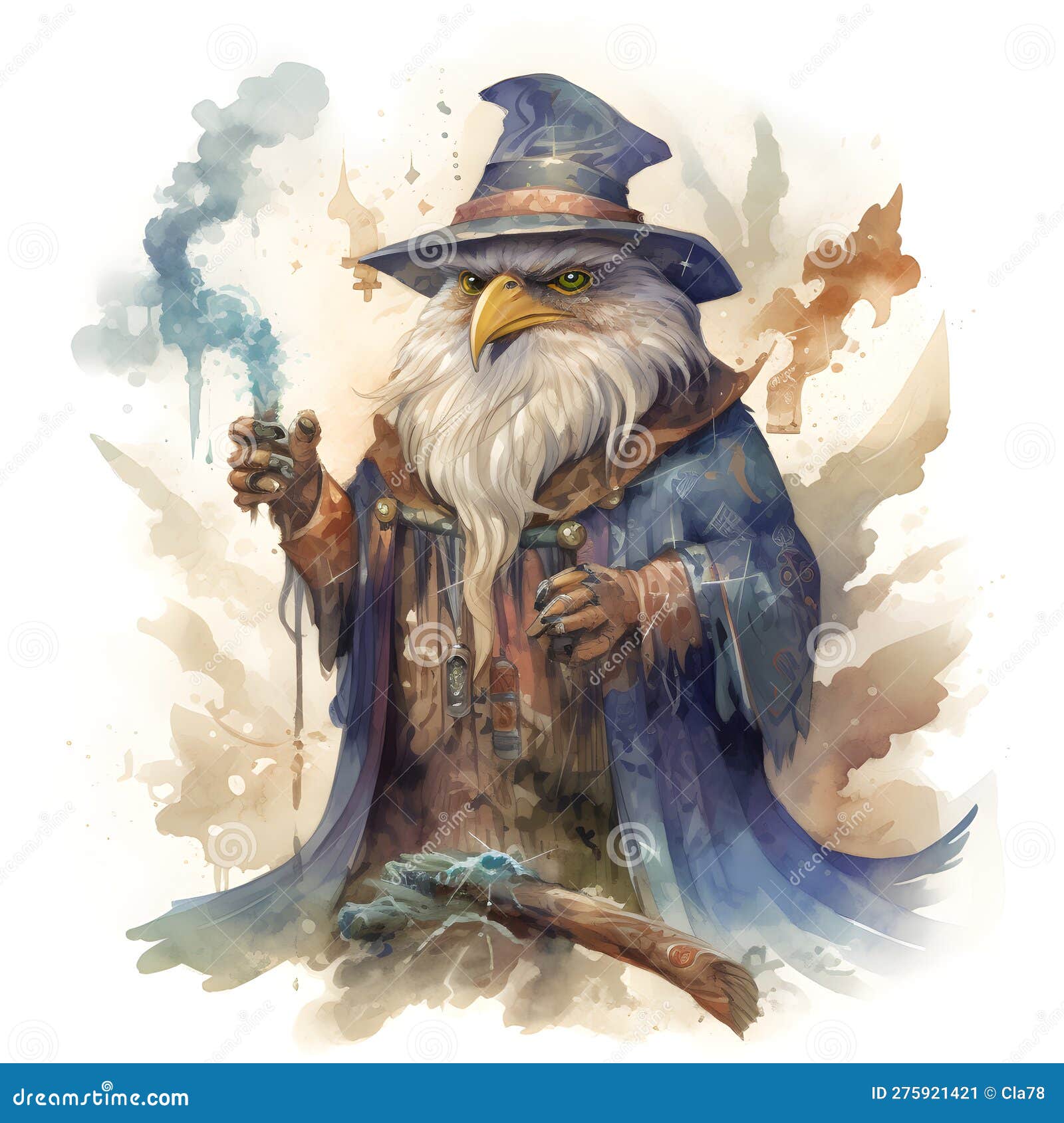 Old Wise Mystical Wizard Eagle, Ai Generative Illustration Stock ...