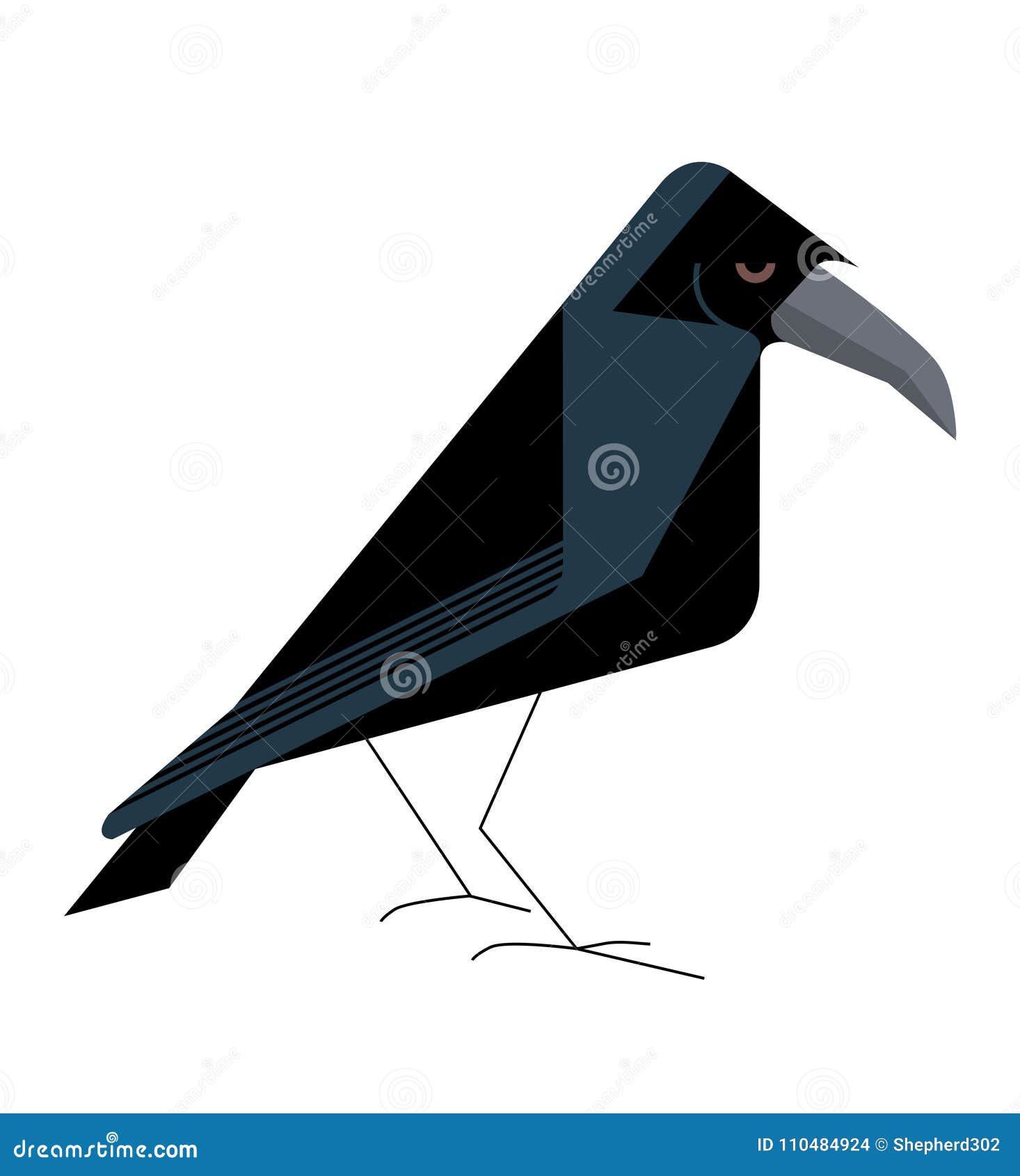 Old wise raven stock vector. Illustration of shape, crow - 110484924