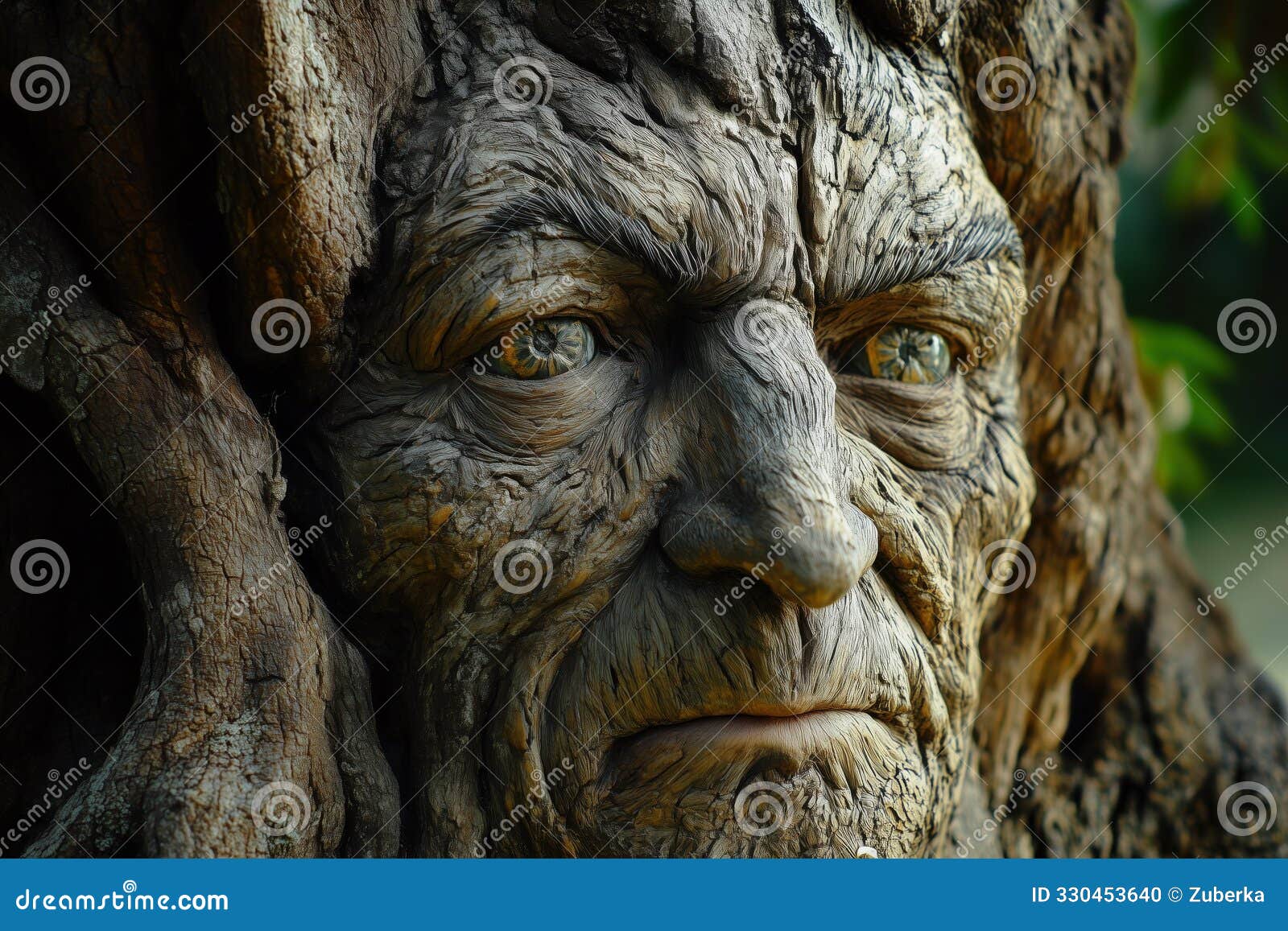 Old Wise Tree Face stock illustration. Illustration of earth - 330453640