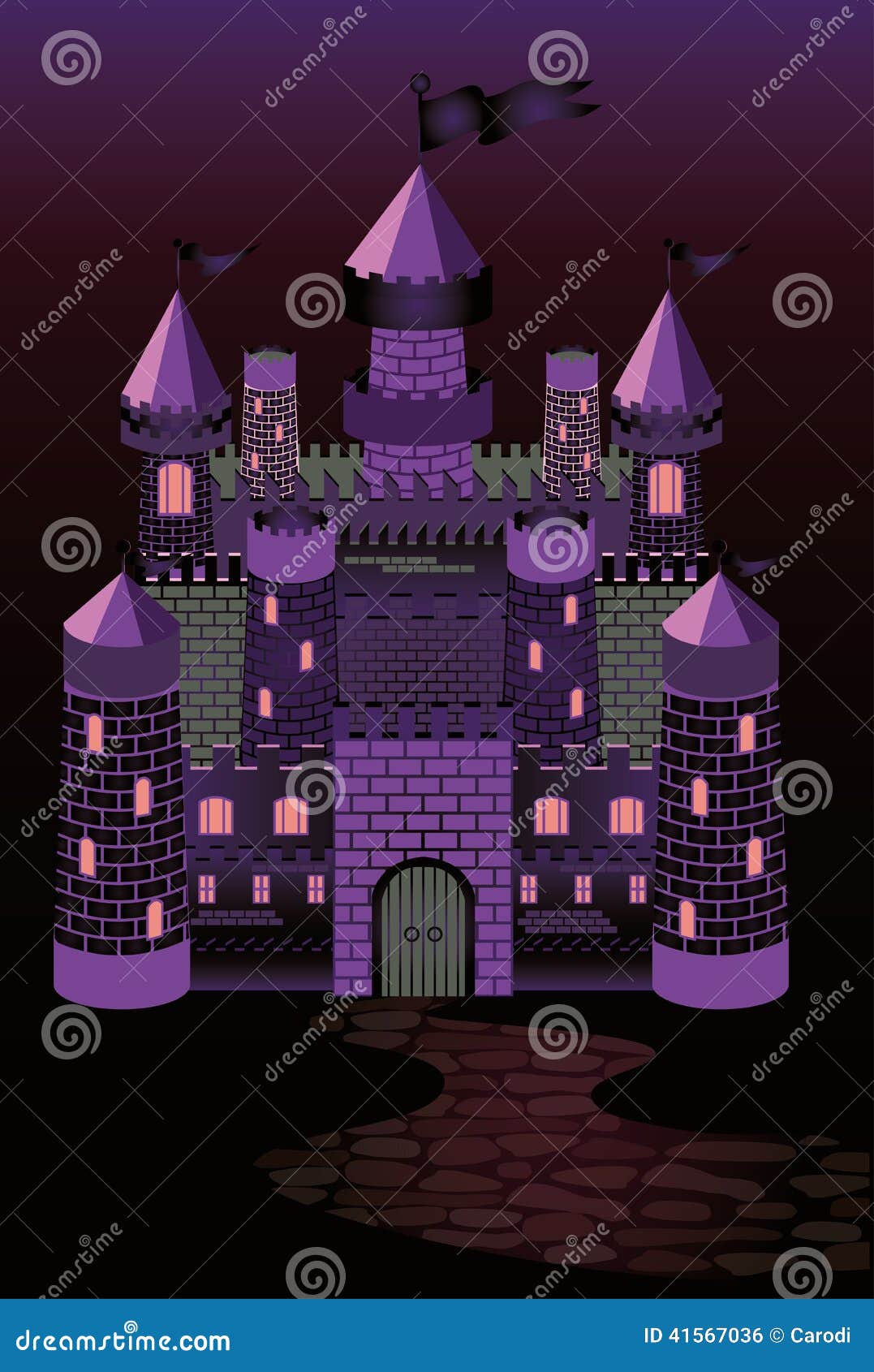 Old witch castle stock vector. Illustration of hill, king - 41567036