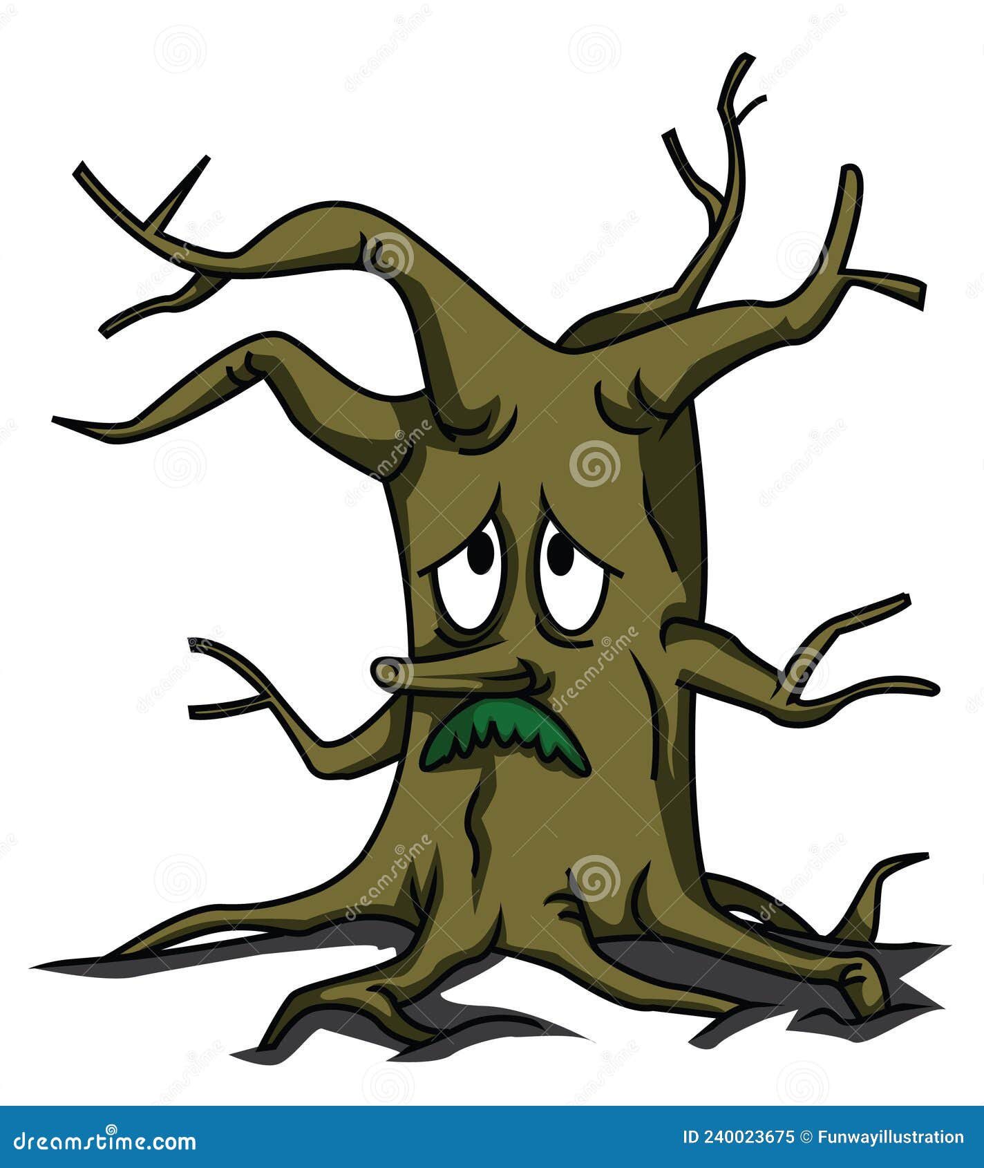Old and Withered Tree Cartoon Design Illustration Stock Vector ...